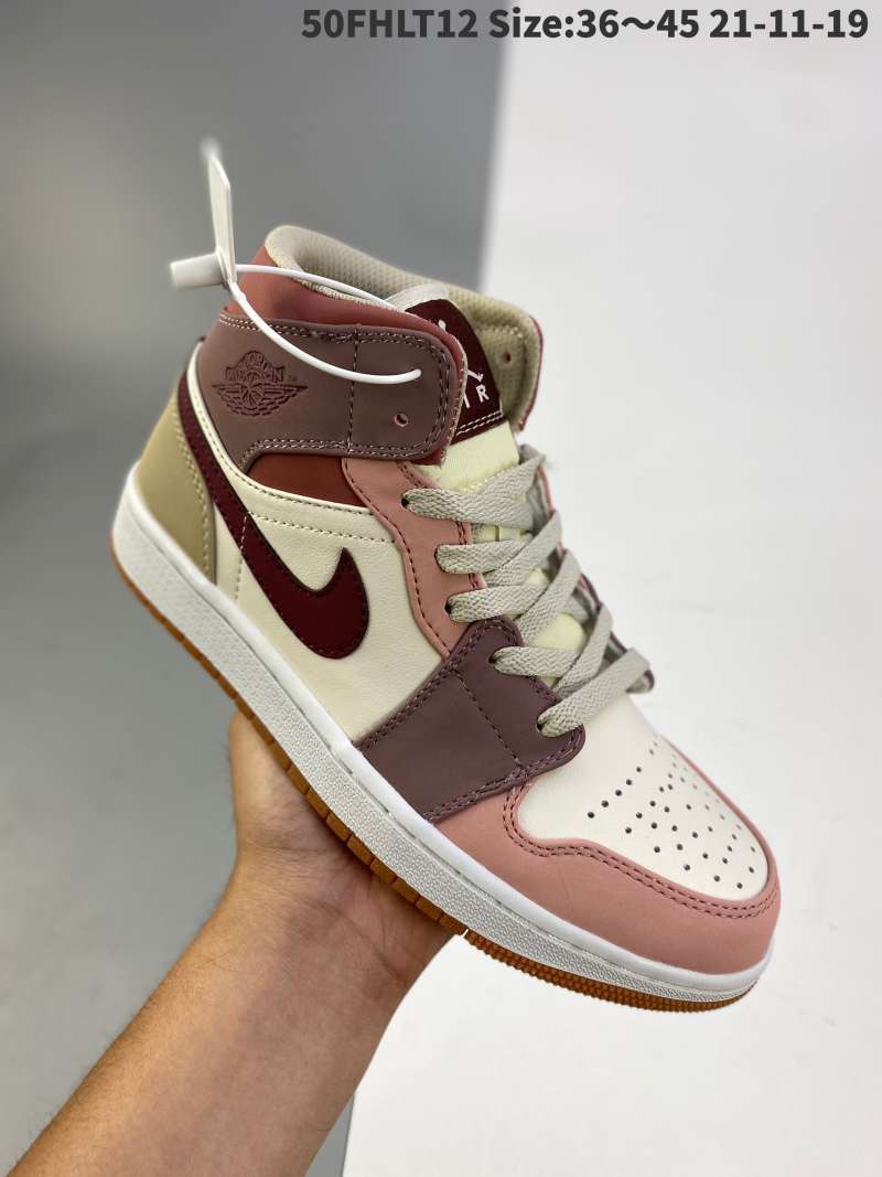 Jual Nike Air Jordan 1 Mid Se Medium Top Red Bean Milk Tea Aj1 St ...