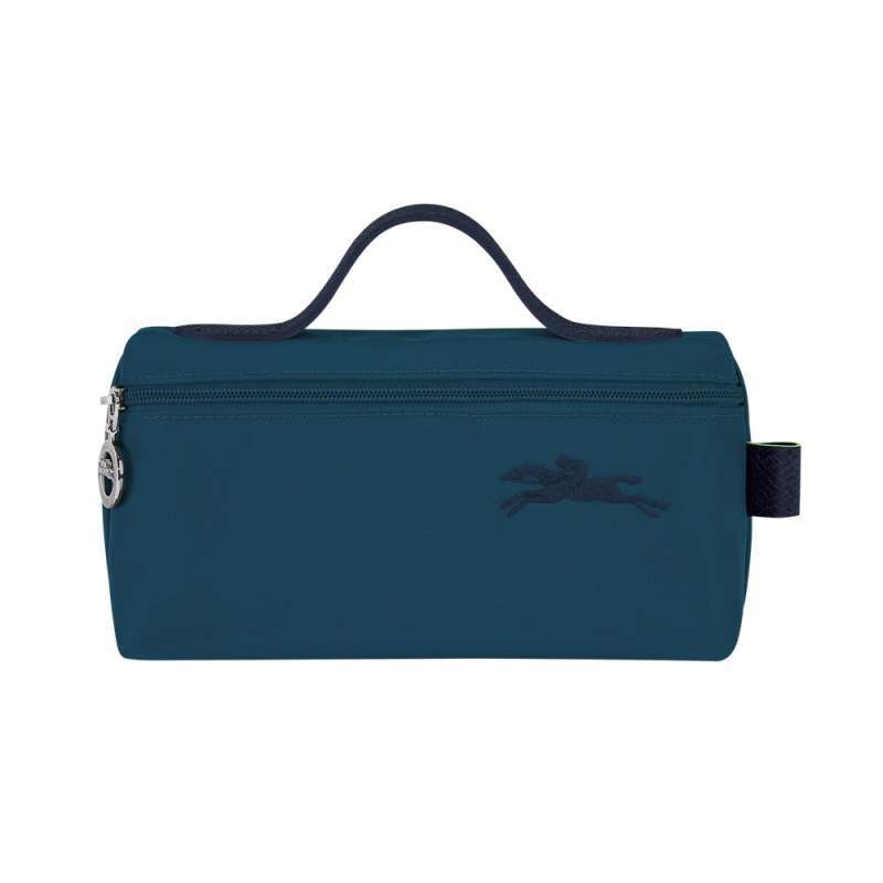 Jual Longchamp Le Pliage Green Pouch Ocean Blue di Seller voila.id ...