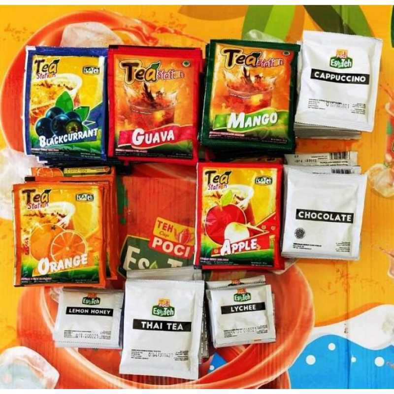 Jual tja- serbuk rasa teh poci RENCENG isi 10pcs TEA STATION apel ...