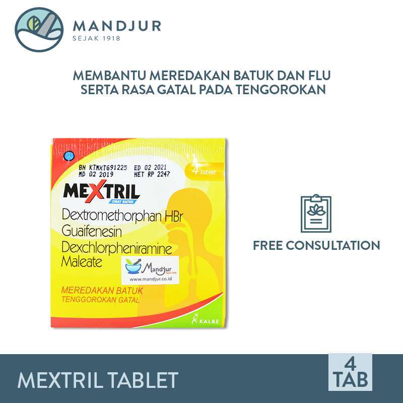 Jual Mextril Tablet - Obat Batuk dan Flu [4 Tablet] di Seller Bintang ...