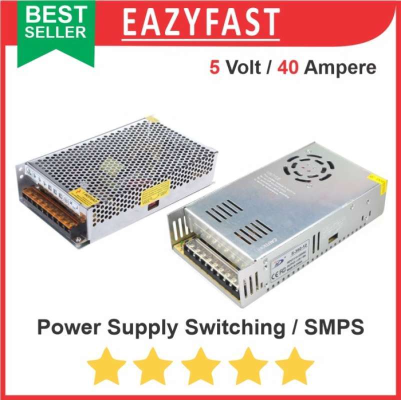 Jual Power Supply PSU Jaring 5V 40A SMPS Switching Trafo Adaptor DC LED ...