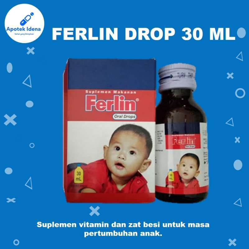 Jual Ferlin Drop 30 ml Multivitamin Tambah Darah Dan Zat Besi bayi 6 ...