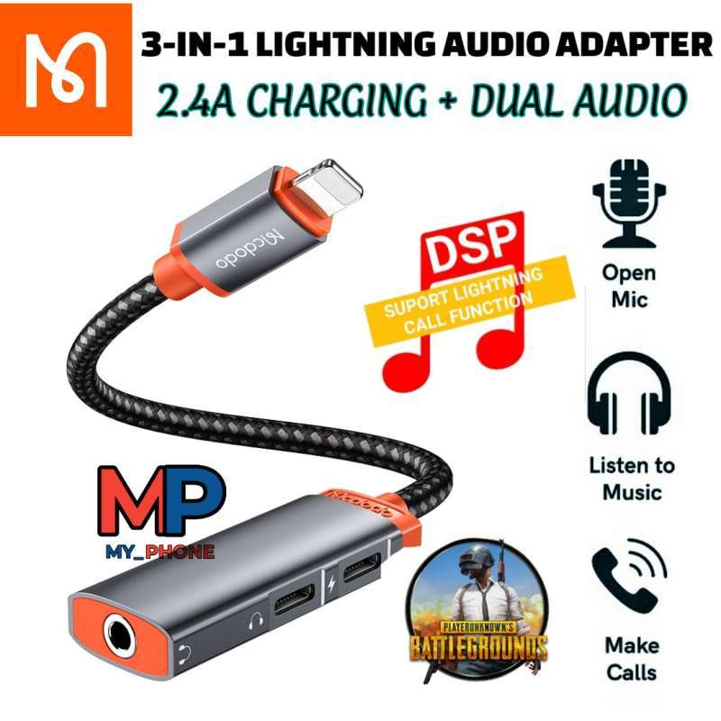Jual Mcdodo Converter Splitter iPhone to Dual lightning + Jack 3.5mm Audio CA-0950 di Seller ...