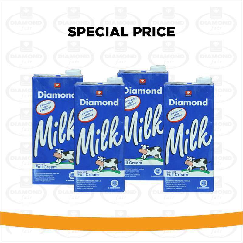 Jual DIAMOND MILK UHT FULL CREAM 1 LT - PAKET PROMO ISI 4 PCS FULL ...