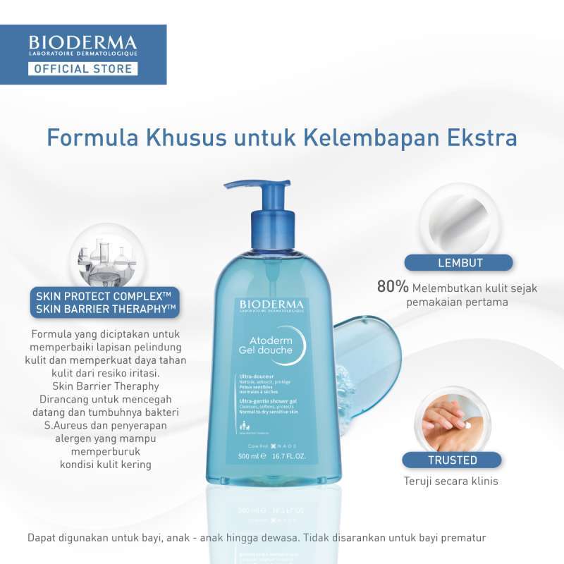 Promo Bioderma Atoderm Gel Douche 500 Ml Pump - Facial / Body Wash ...