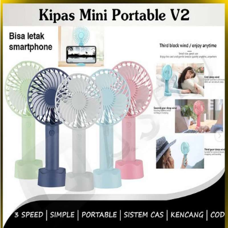 Promo Kipas Mini Portable V2 - 3 Speed - Simple Design Desain Simpel ...