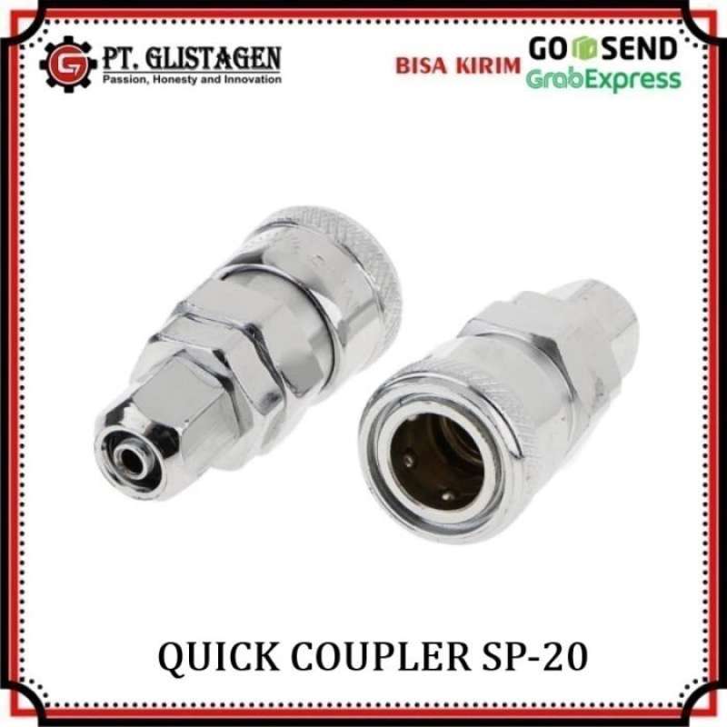 Jual Baru Quick Coupler SP 20 Sambungan Selang Kompresor Recoil Cuk ...