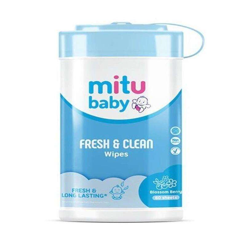 Jual Mitu Baby Fresh & Clean Wipes Bottle - Biru [60 Sheets] Di Seller ...