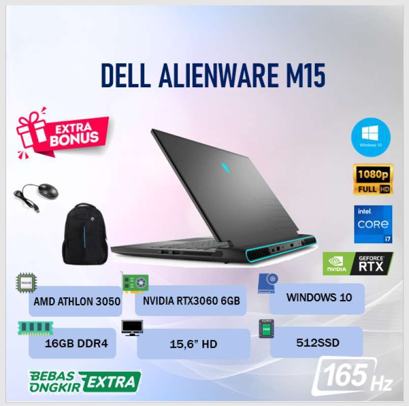Jual Alienware M15 R6 INTEL I7 11800 16GB 512SSD RTX3060 6GB 15,6 FHD ...