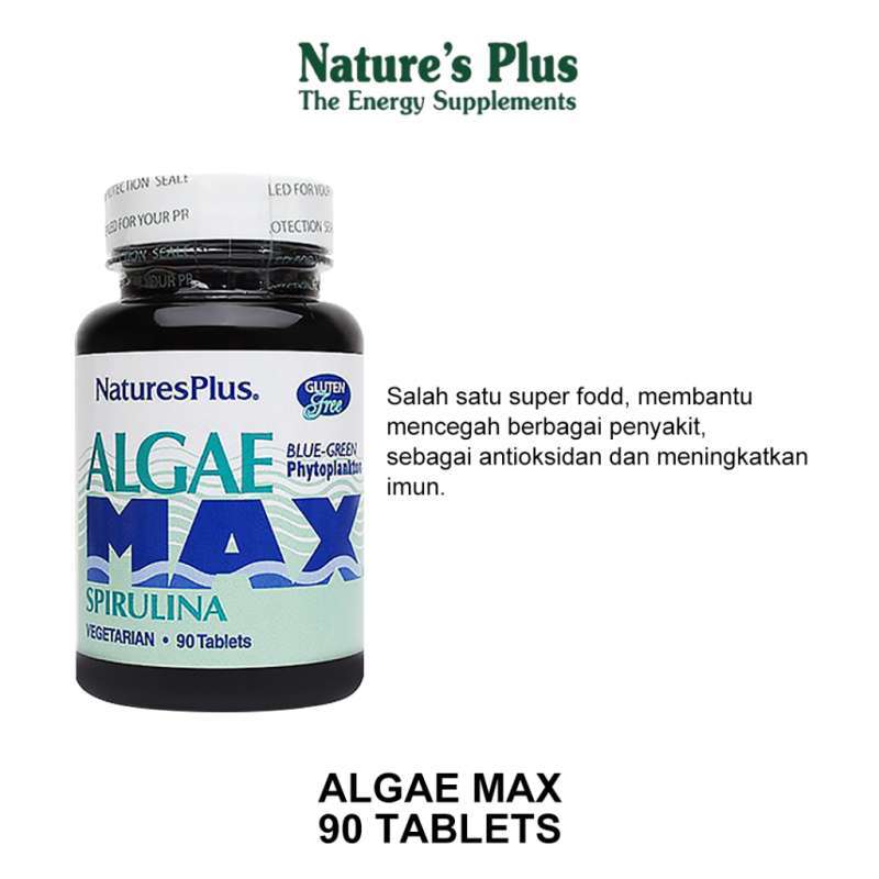 Promo NATURES NATURE NATURE'S PLUS ALGAE MAX - SUPLEMEN KESEHATAN SPIRULINA MEMPERBAIKI SISTEM ...
