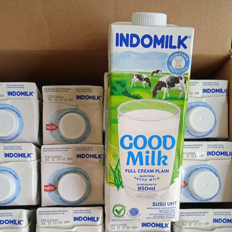 Jual Indomilk Full Cream Plain Susu UHT [950 mL] 👉 12pcs exp bln juli 22 di Seller SetuSeller ...