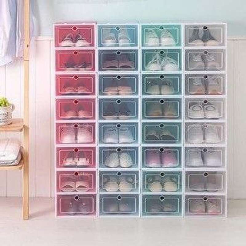 Jual Box Sepatu Laci Kotak Sepatu Bahan Plastik Mika Rak Sepatu ...
