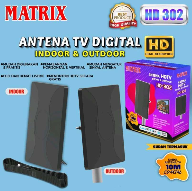 Jual Antena Tv Digital Outdoor Indoor Matrix Hd 302 Di Seller ...