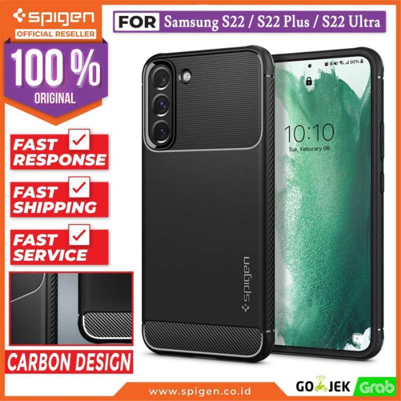 Jual Case Samsung Galaxy S22 Ultra Plus Spigen Rugged Armor Carbon Softcase Casing - S22 PLUS ...