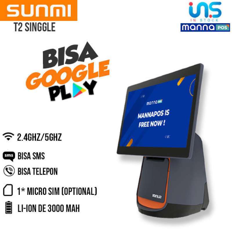 Jual Mesin Kasir Android SUNMI T2 4G+WIFI NFC RAM 3/32GB Cocok Untuk Restoran di Seller In Stock ...