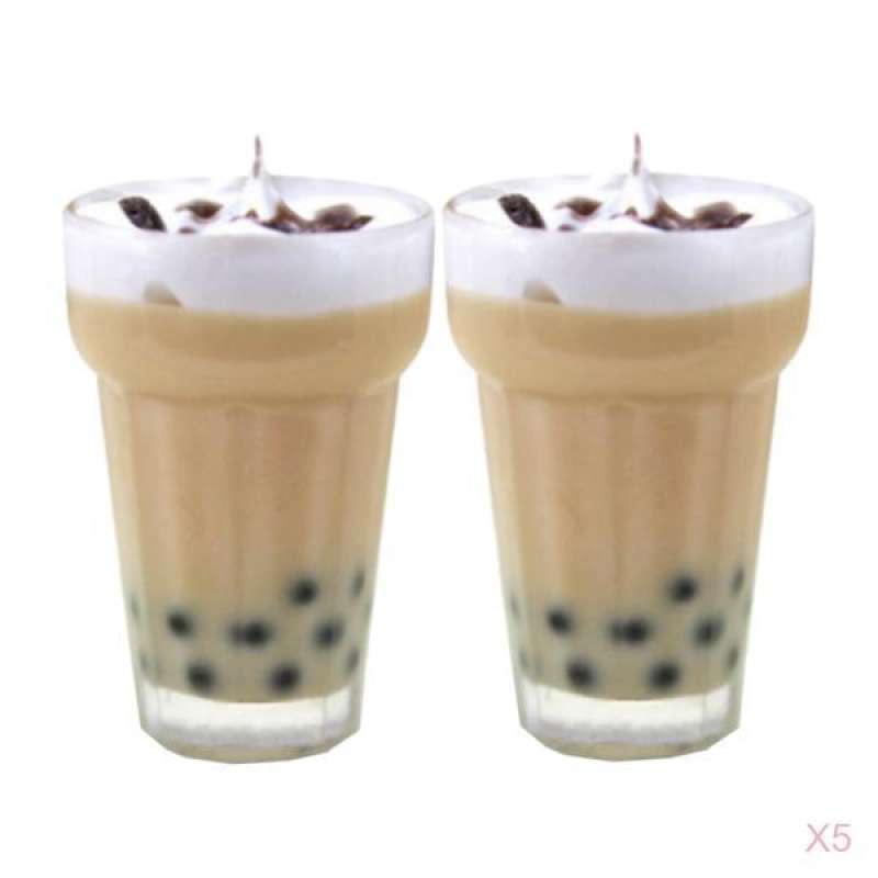 Promo 10x 1:12 Mini Milk Tea Milkshake Model Kitchen Dollhouse Accs ...