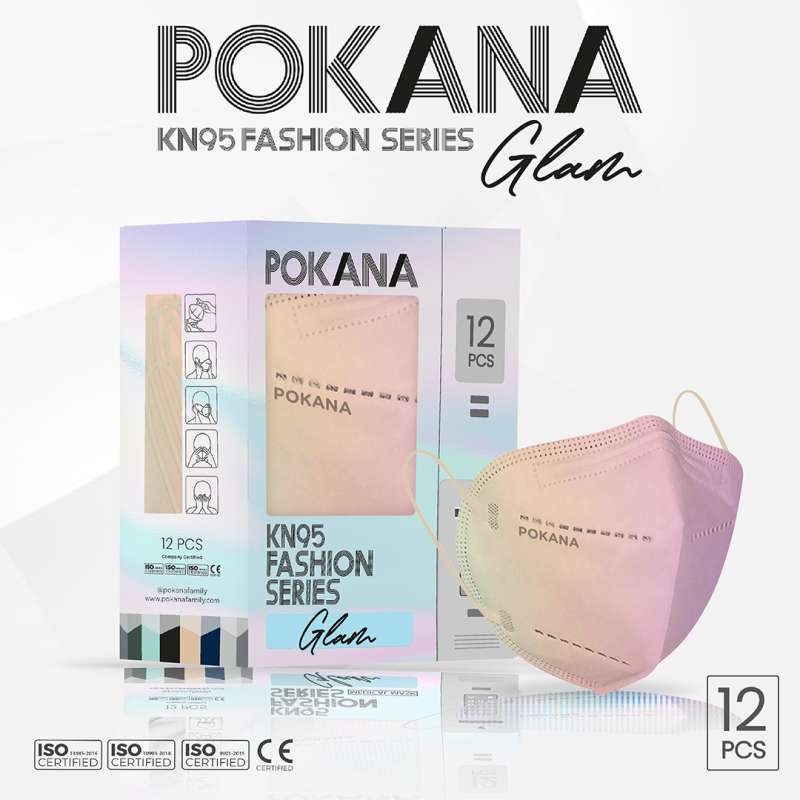 Promo Pokana Kn95 Fashion Series Glam, 6-ply Earloop Medical Face Mask ...