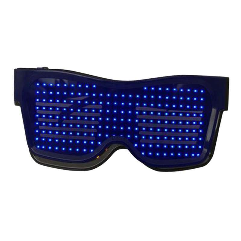 Jual Bluetooth LED Eye Glasses APP Control for Raves Fun Flashing ...