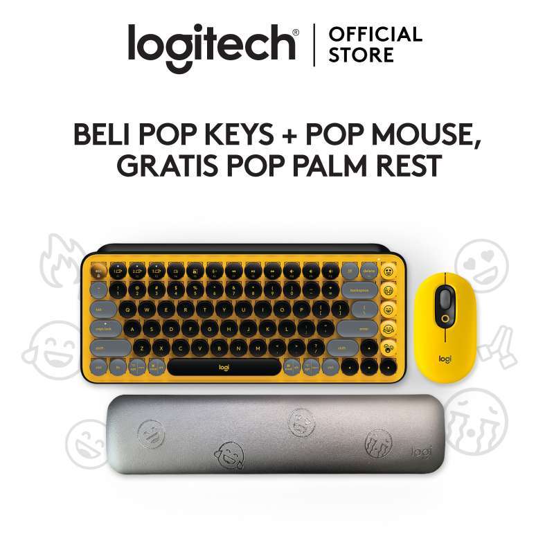 Jual Logitech Pop Keys Wireless Mechanical Keyboard Blast & Pop Mouse ...