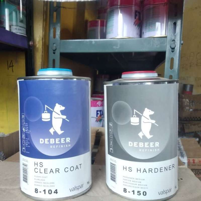 Jual Premium Clear coat Hs DEBEER Clear 1.L hardener 0.5L Perbandingan ...