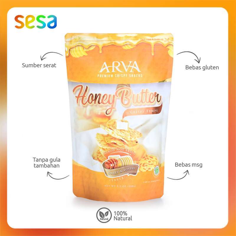 Jual Arva - Honey Butter Crispy Tempe 100 G (snack Sehat) Di Seller ...