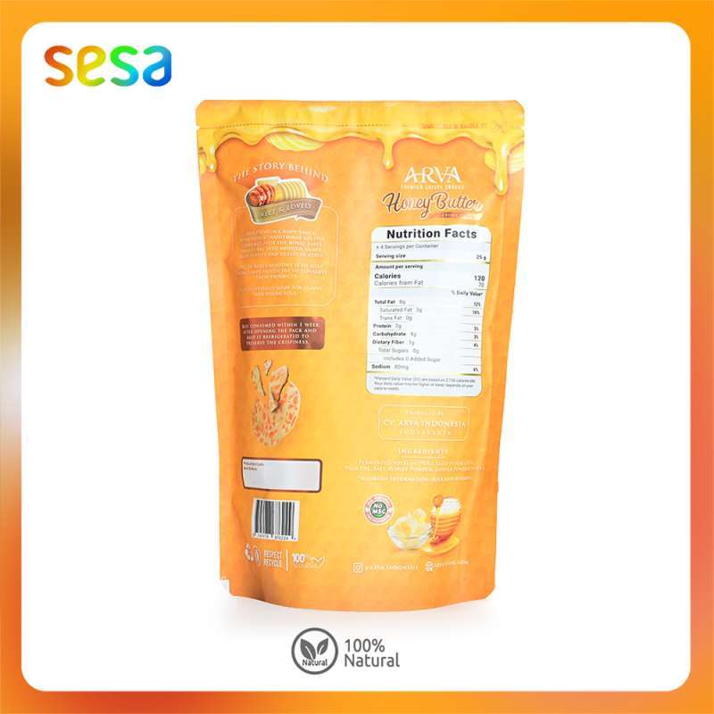 Jual Arva - Honey Butter Crispy Tempe 100 G (snack Sehat) Di Seller ...