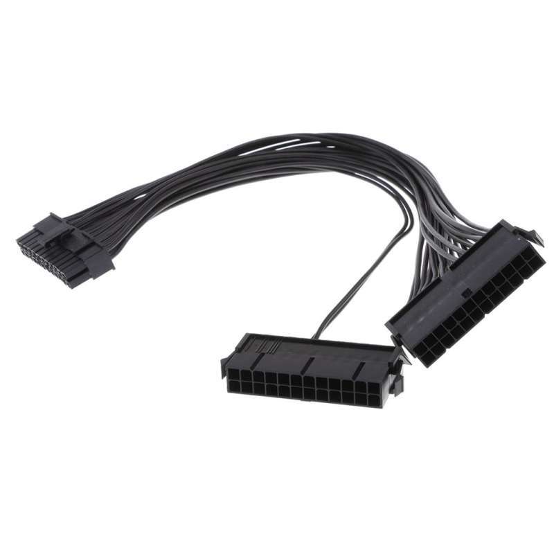 Jual ATX 24 Pin Dual PSU Power Supply Extension Cable Synchronous ...