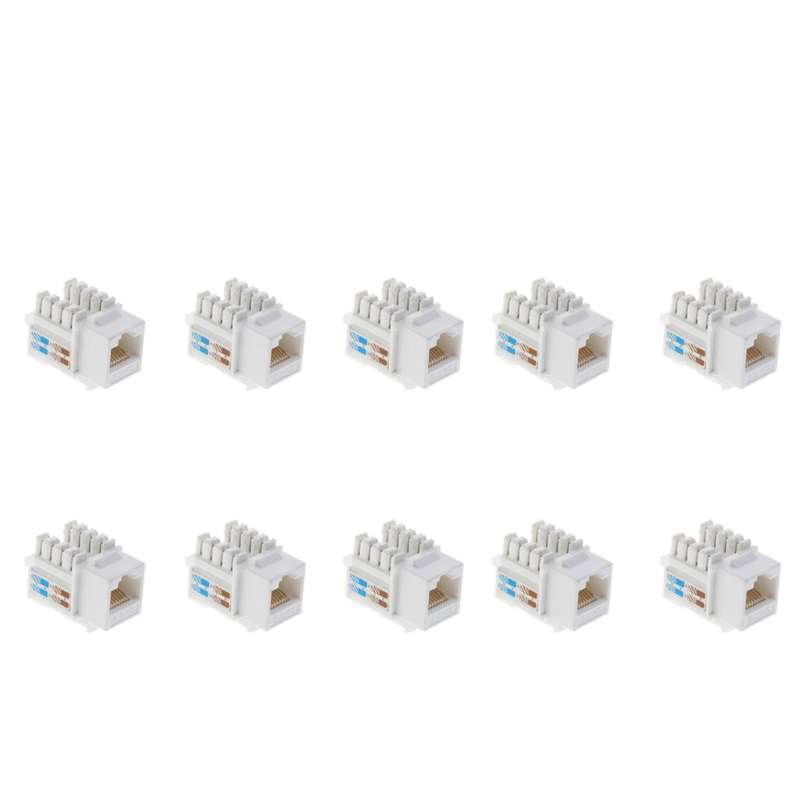 Jual 10pc Cat6 Keystone Ethernet Punch Down Cat6 Network Module Adapter ...