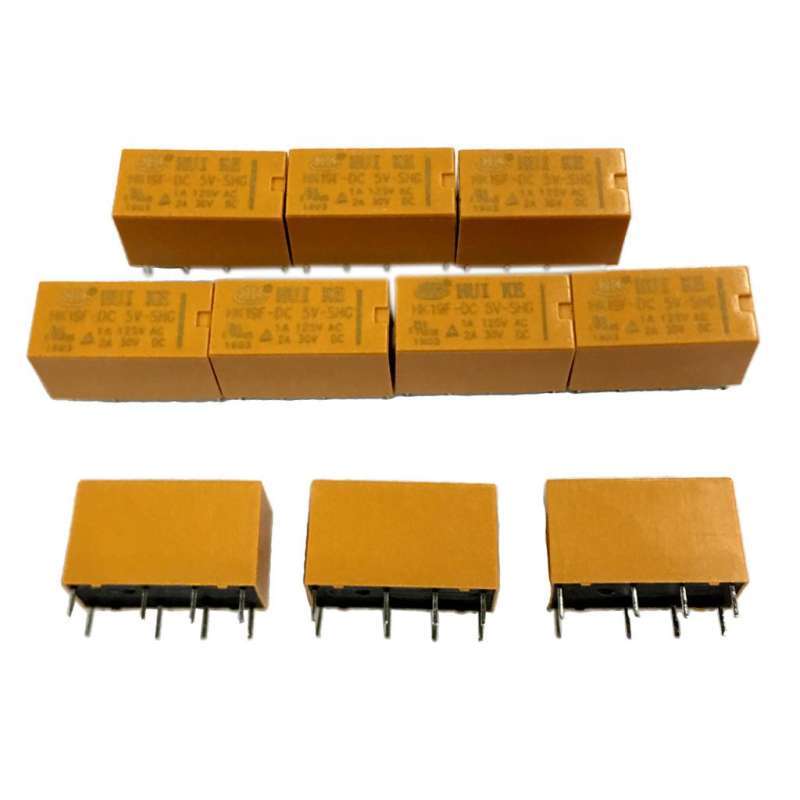 Jual 10 Pcs DC5V Coil 8-Pins Mini Power Relays PCB Type HK19F-DC5V-SHG ...