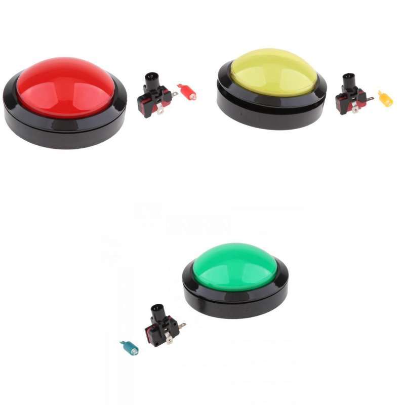 Promo Dome Shaped Jumbo LED Illuminated Self-resetting Push Button Switch DIY Diskon 29% di ...