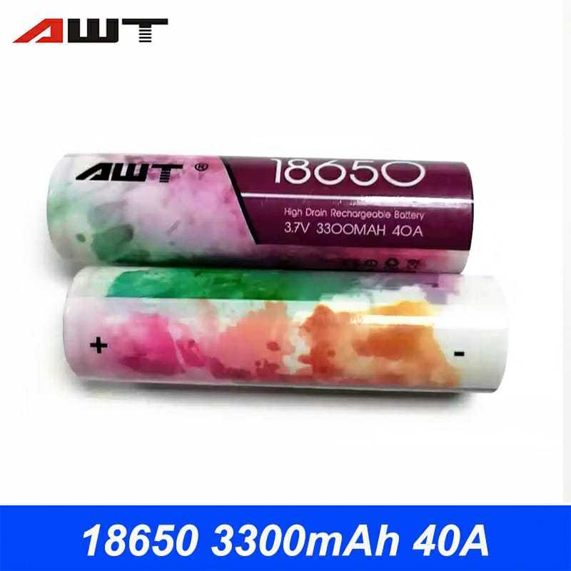 Jual Battery Awt 18650 High Drain 3300 Mah 40a 3.7v Baterai Original Di ...