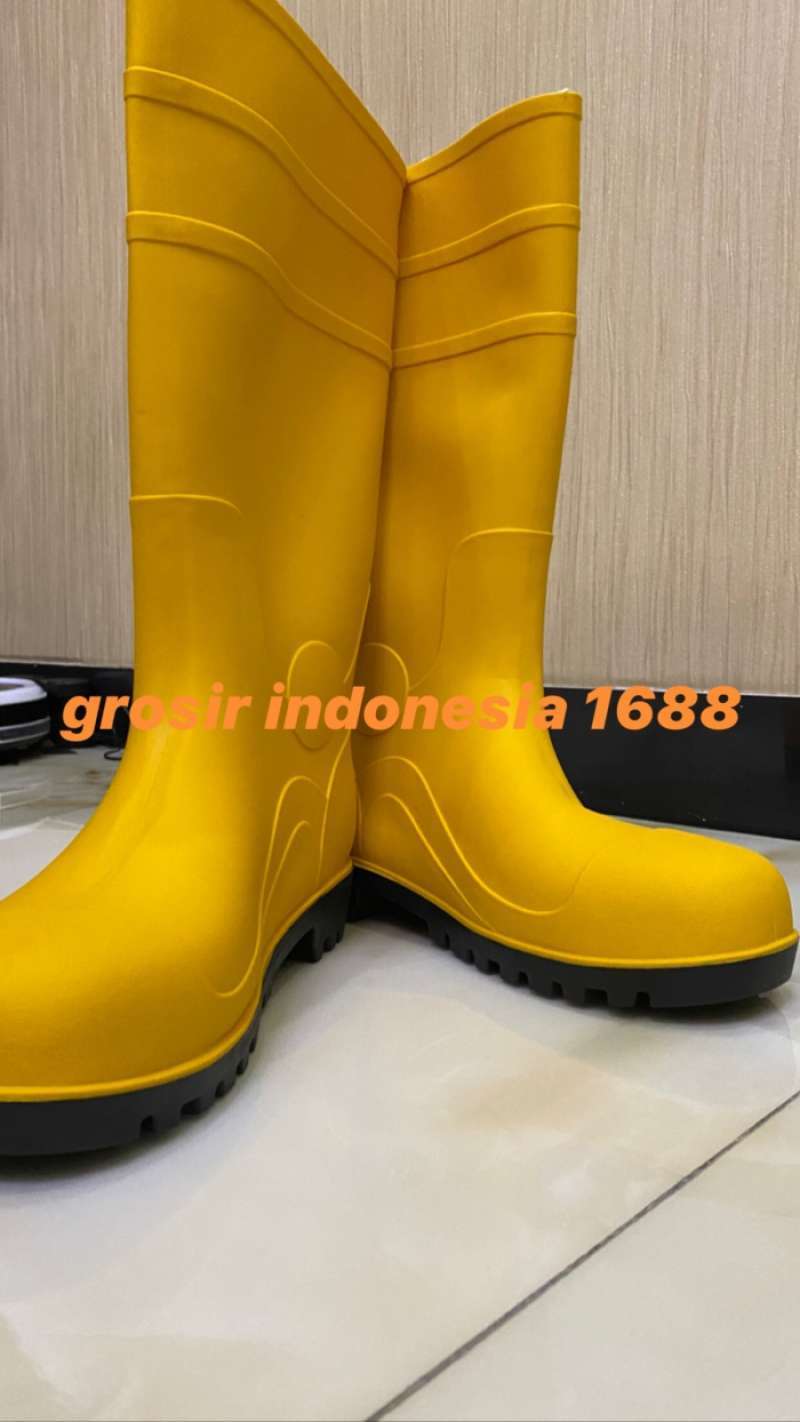 Jual Sepatu Boot Safety Karet Rubber Proyekan Besi Kuning Yellow Di ...
