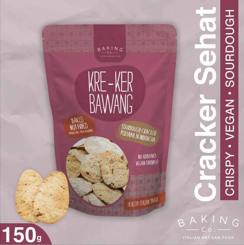 Jual Bakingco Kreker Healthy Bawang Red Shallot Sourdough Crackers ...