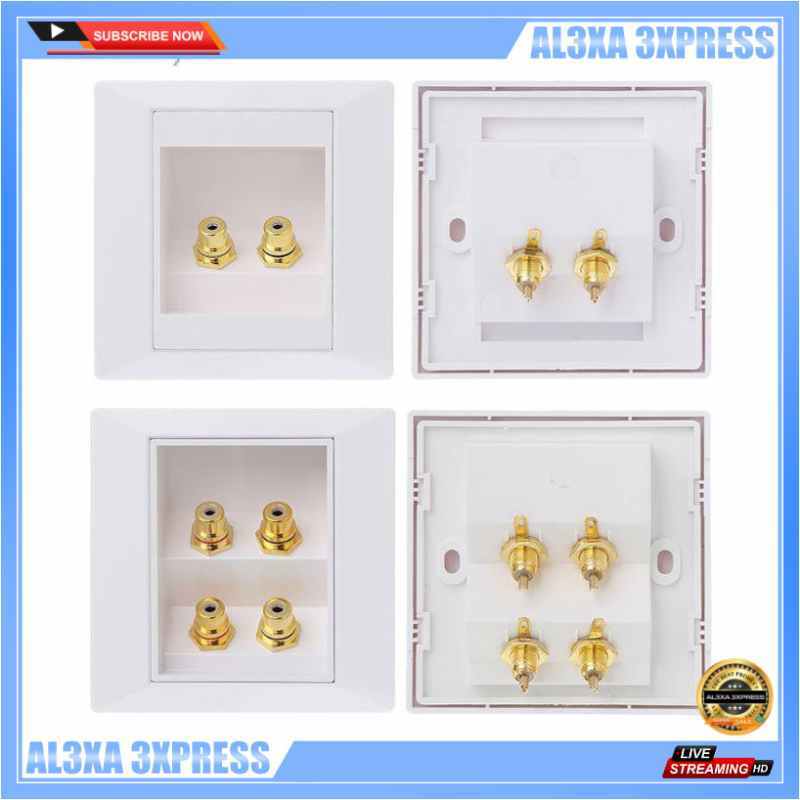 Promo Rca Wall Socket Audio Panel Speaker Junction Box Lotus Power ...