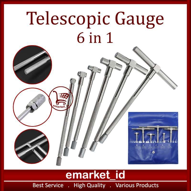 Jual Telescopic Gauge 6 In 1 / Telecoping Ukur Diameter Teleskopik 8 ...