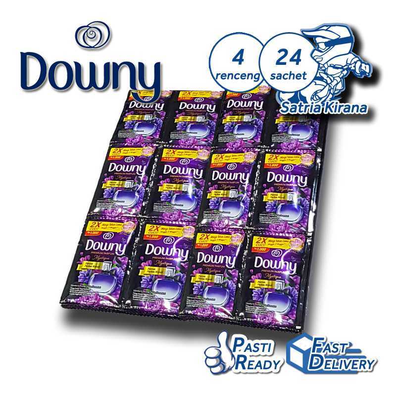 Promo Downy Mystique [19 mL x 24 sachet / 4 Renteng] Ungu Biru Hitam ...