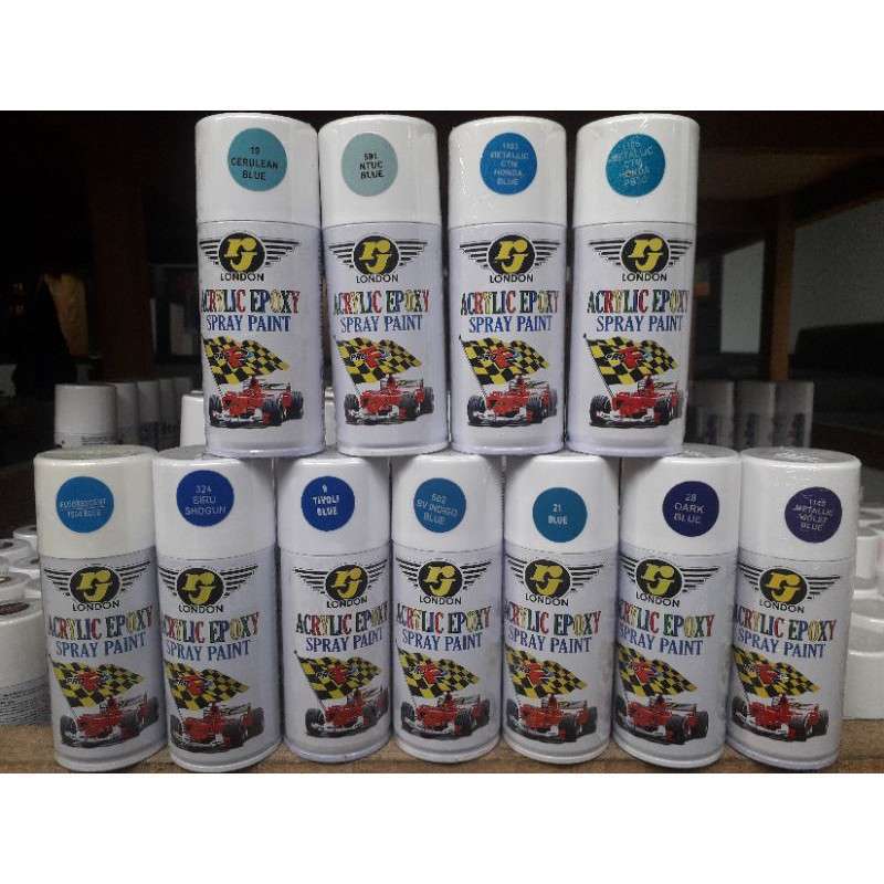 Jual pilok pilox cat semprot Rj blue biru mengkilap metalik stabilo ...