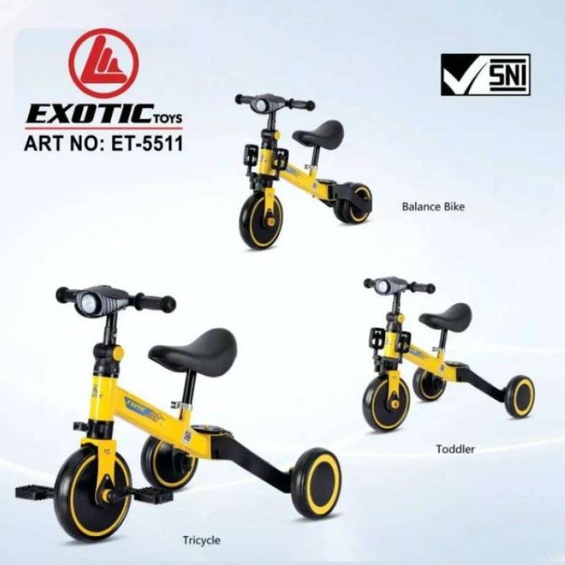 Jual Sepeda Roda Tiga Exotic Et-5511 Balance Bike 3 In 1 Dengan Lampu ...