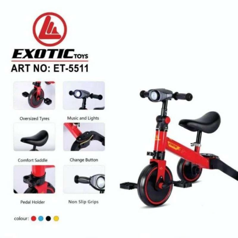 Jual Sepeda Roda Tiga Exotic Et-5511 Balance Bike 3 In 1 Dengan Lampu ...