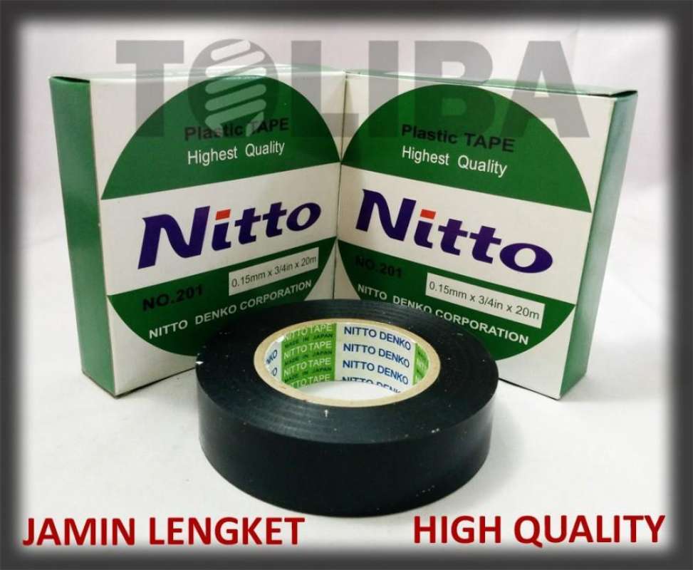 Jual isolasi listrik nitto hitam / isolasi kabel listrik nito high ...