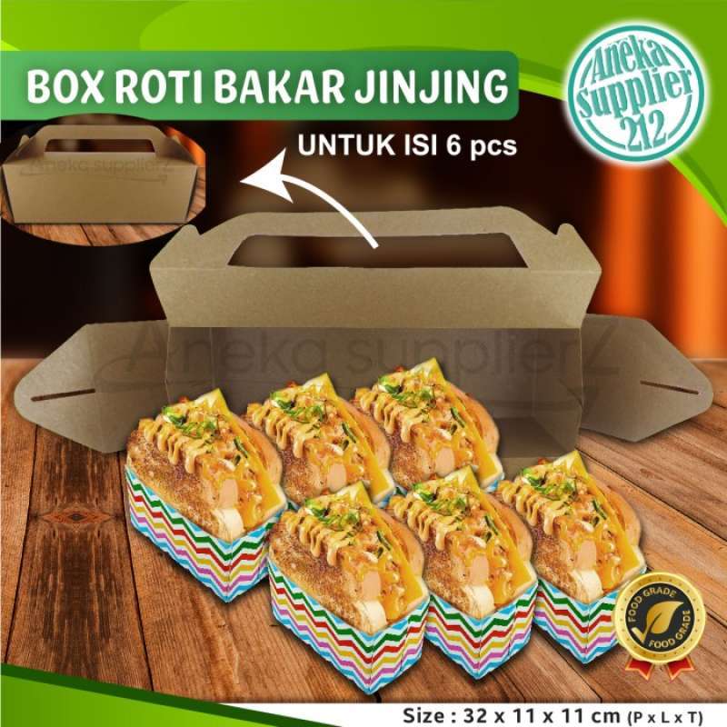 Promo Kotak Box Dus Take Away Toast Roti Bakar Kraft Coklat -utk Isi 6 ...