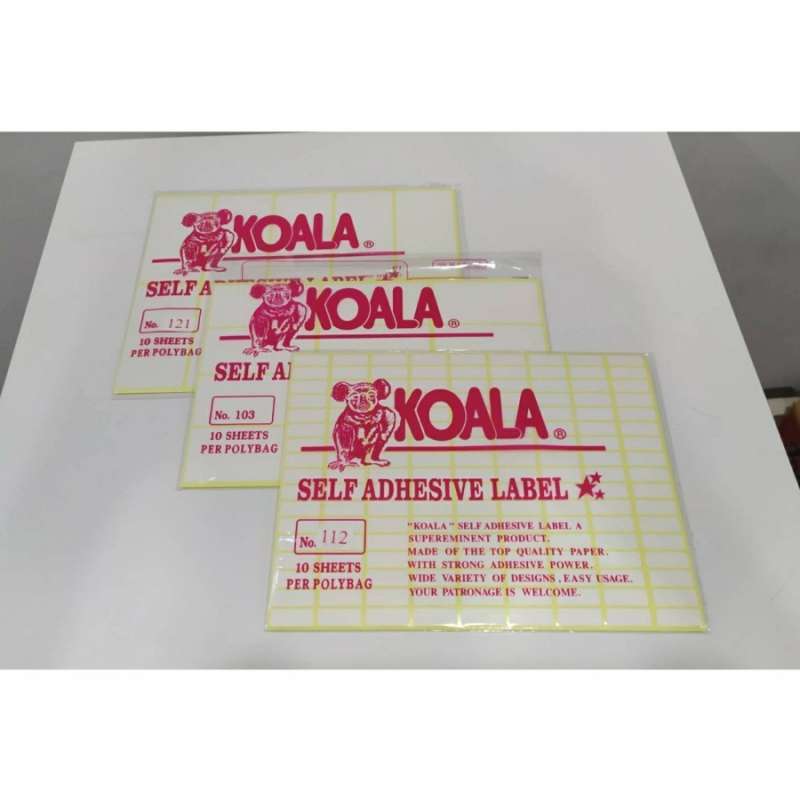 Jual LABEL HARGA KOALA 112 1 PLASTIK ISI 10 LEMBAR di Seller TG ...