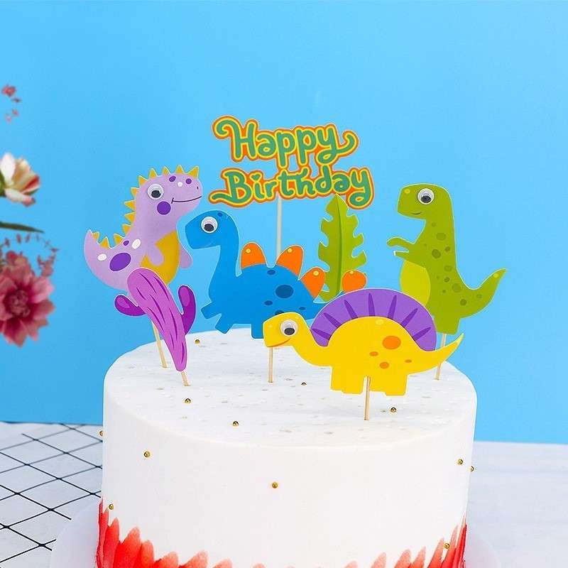 Jual Cake Topper / Topper Kue HBD / Happy Birthday Dino / Dinosaur ...