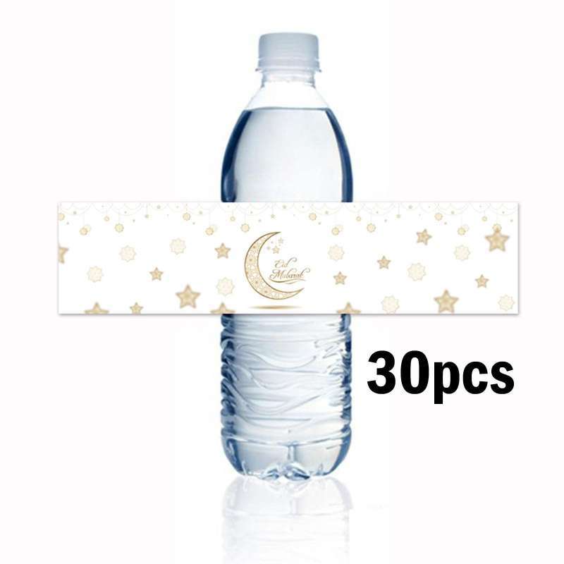 Jual 30pcs Eid Mubarak Bottle Label Sticker,water Bottle Labels,ramadan ...