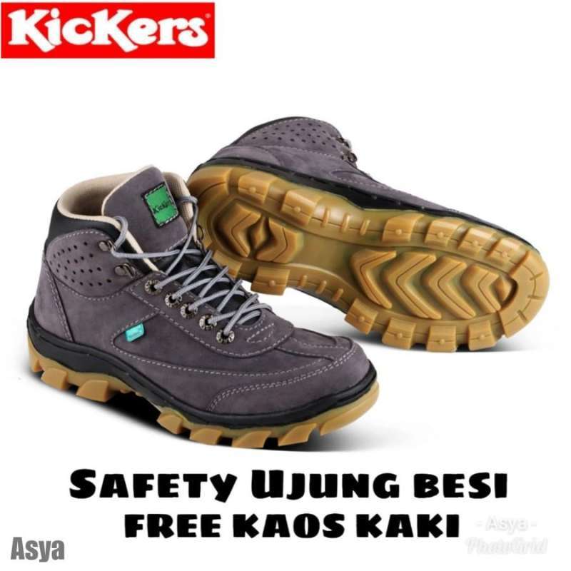 Jual SEPATU GUNUNG KICKERS PROYEK SAFETY BOOTS TREKING KULIT FREE KAOS ...
