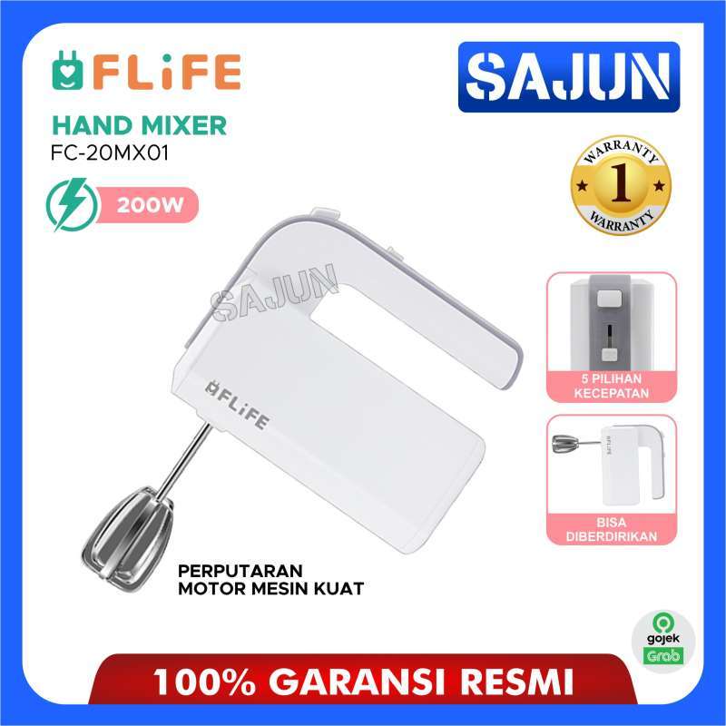 Promo FLIFE Hand Mixer 200 Watt 5 Speed Mixer Tangan FC-20MX01 Diskon 4 ...