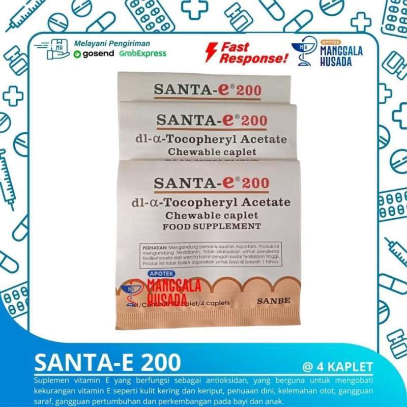 Jual SANTA E 200 KAPLET KUNYAH PER STRIP @ 4 KAPLET di Seller APOTEK ...