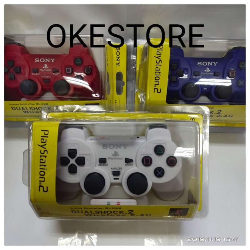 Jual Stik Ps2 Wirelles Stick Ps 2 Wirelles Original Pabrik Warna - Biru ...