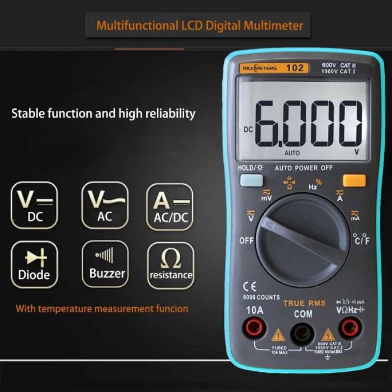 Jual PROFESIONAL MULTITESTER DIGITAL AVOMETER MULTIMETER RICHMETER SUHU ...