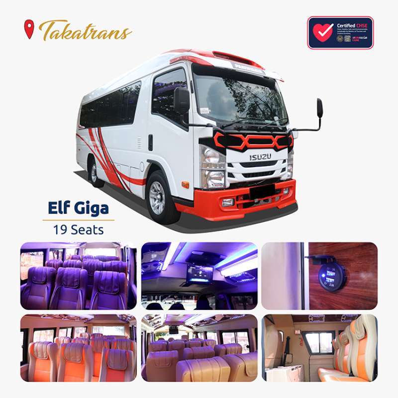Jual Sewa Elf Giga Harian Luar Kota - Takatrans Kapasitas 19 Penumpang ...